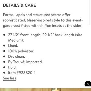 Trouve | Jackets & Coats | Trouve Blazer Style Vest | Poshmark